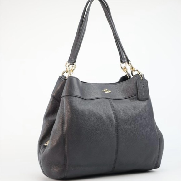 Coach | Bags | Coach Midnight Blue Pebbled Leather Tote Bag | Poshmark